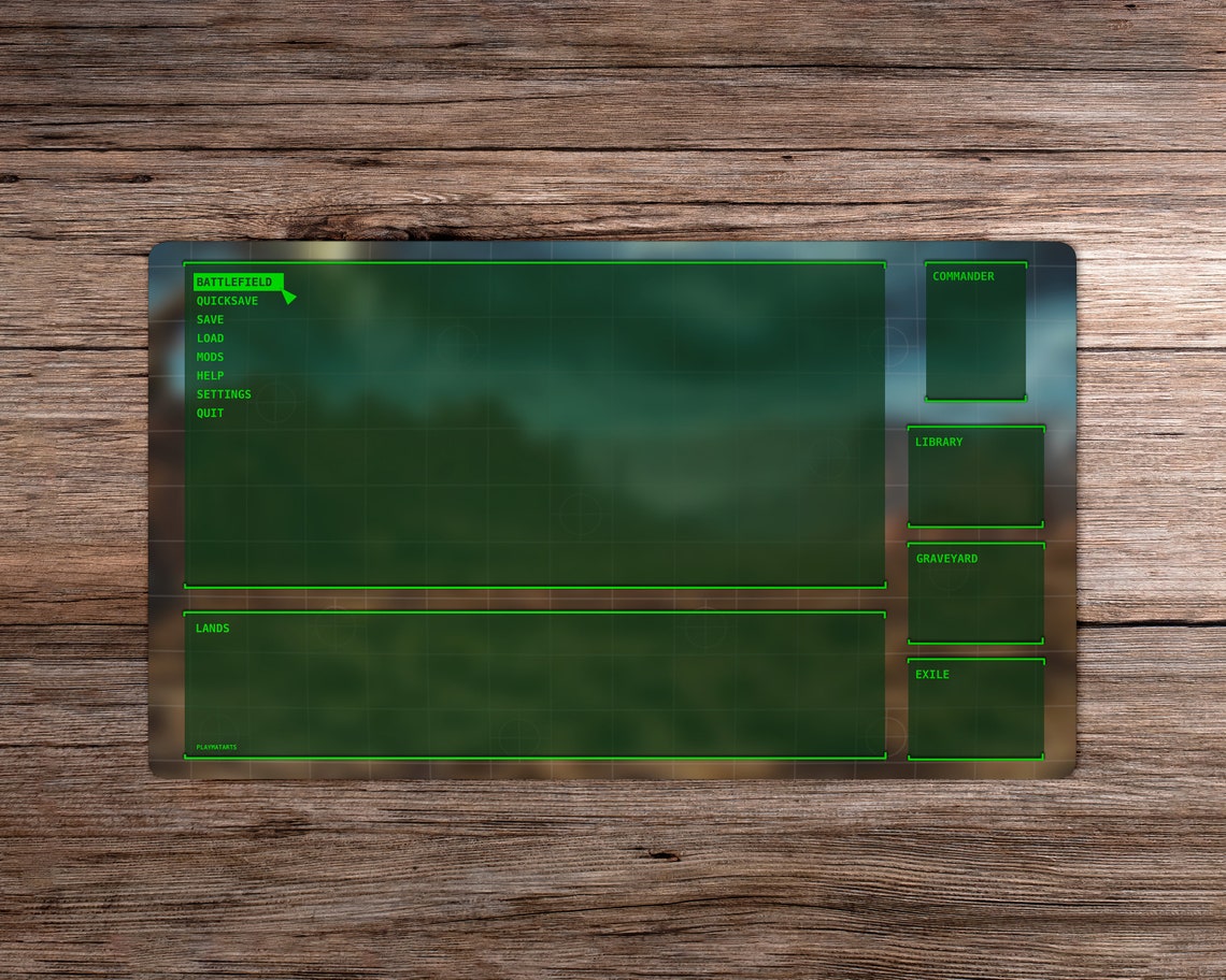Fallout Menu Zones - 24"x14" - Zoned Playmat MTG - Board Game Mat for ...