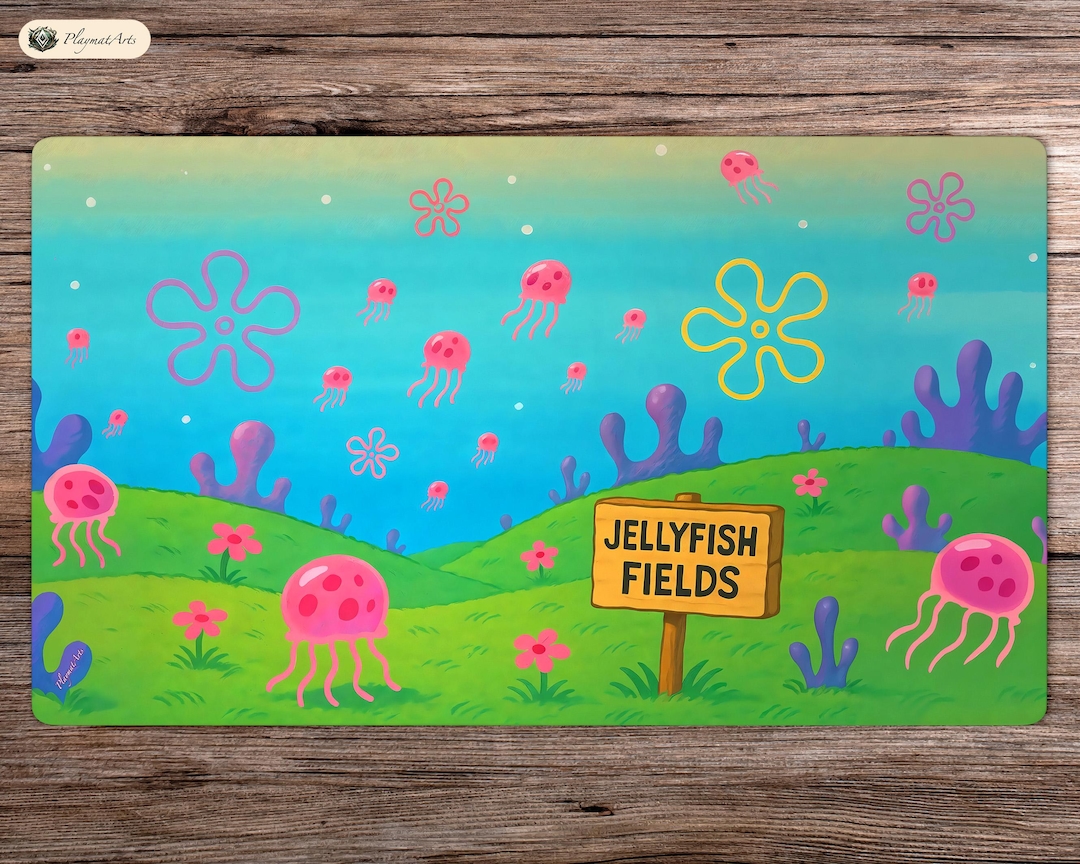 Jellyfish Fields - MTG Secret Lair - 24"x14" - Playmat MTG - Board Game ...