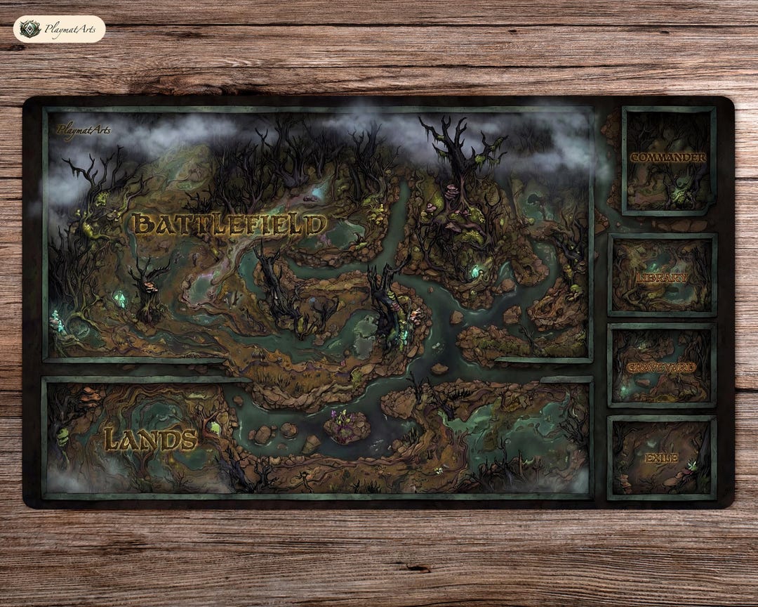 Zoned Swamp - 24"x14" - Zoned Playmat MTG - Board Game Mat for TCG - Etsy