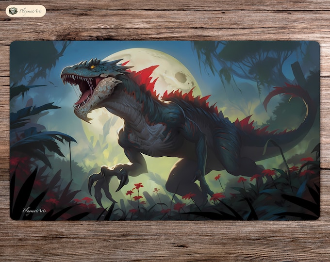 Dinosaurs Life Playmat Magic the Gathering 24x14 Tribe Archetype Custom ...