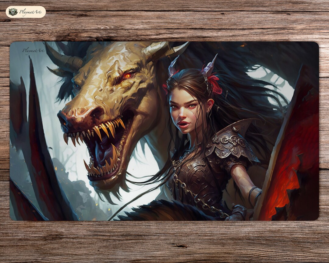 Dragon Rider 24x14 Playmat MTG Board Game Mat for TCG - Etsy