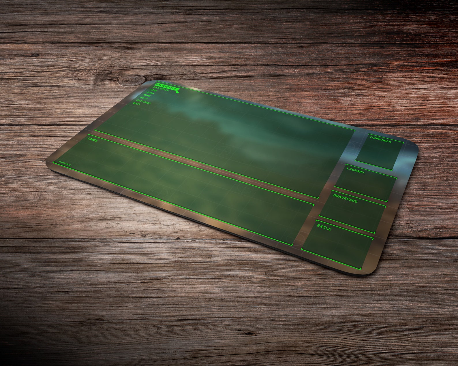 Fallout Menu Zones - 24"x14" - Zoned Playmat MTG - Board Game Mat for ...