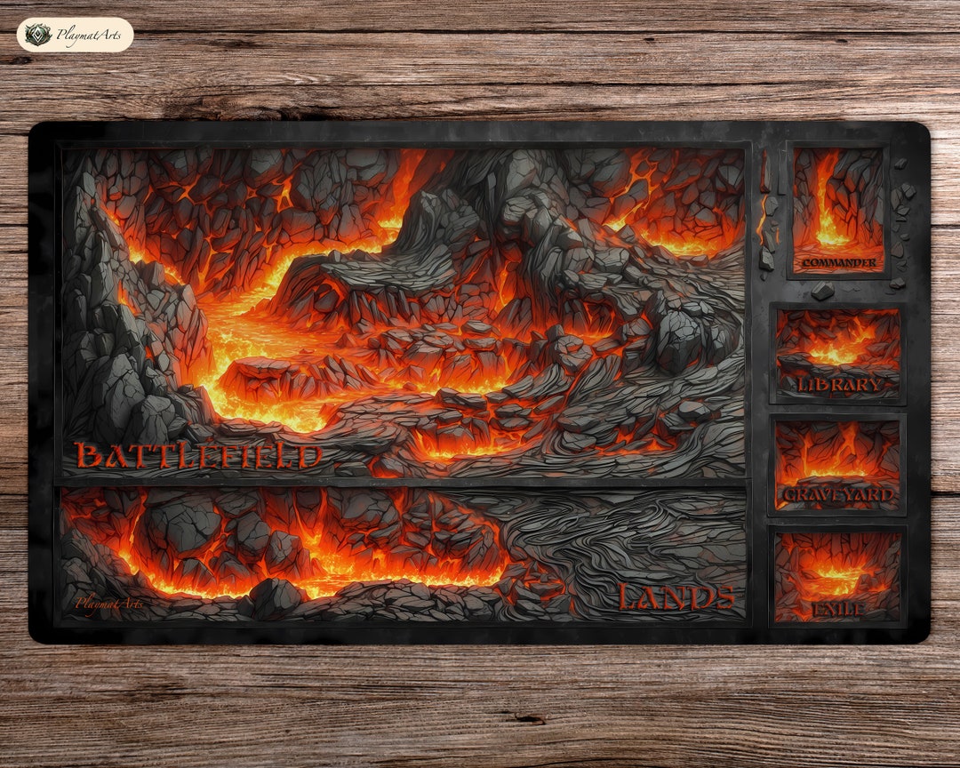 Zoned Lava - 24"x14" - Zoned Playmat MTG - Board Game Mat for TCG - Etsy