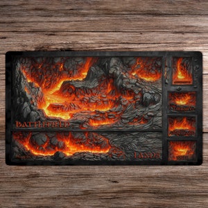 Zoned Lava - 24"x14" - Zoned Playmat MTG - Board Game Mat for TCG - Etsy