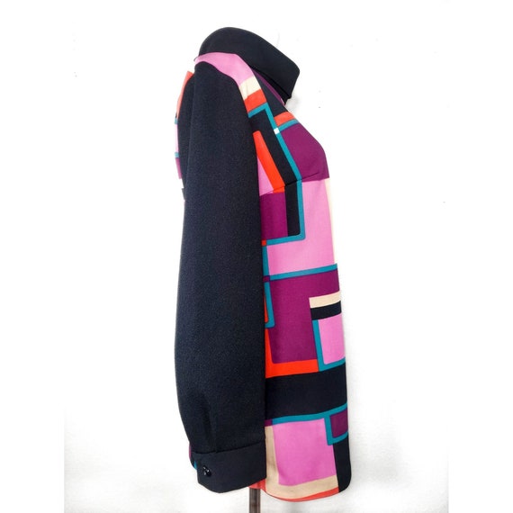 Vintage 1960s Colorblock Mod Midcentury Tunic Top | 6… - Gem