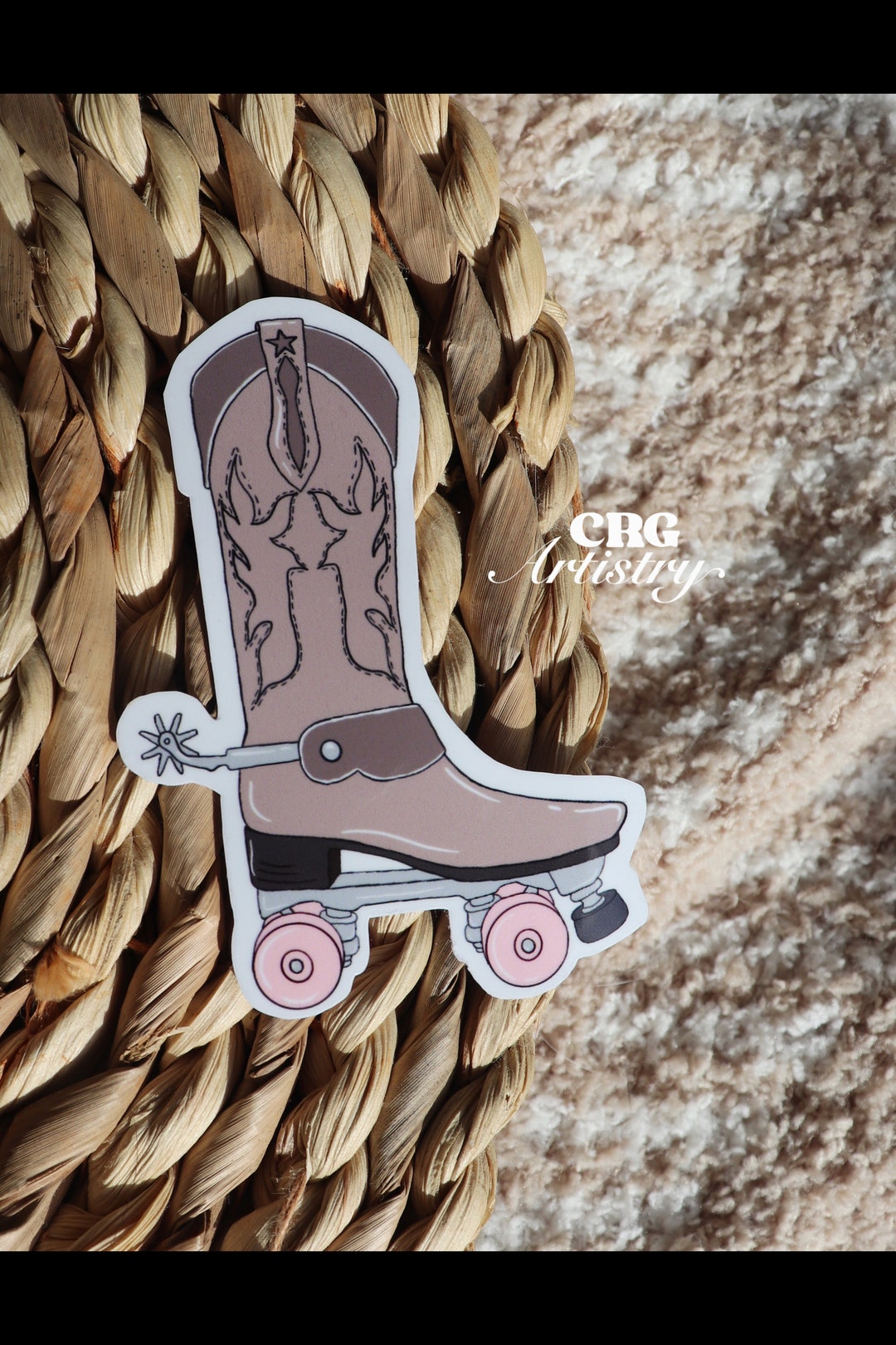 Cowboy Boot Roller Skate Sticker: Waterproof Vinyl Decal - Etsy