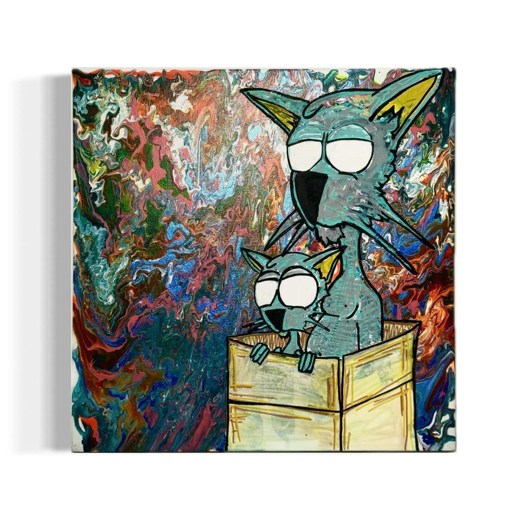 24x24 Dripping Cats - Etsy