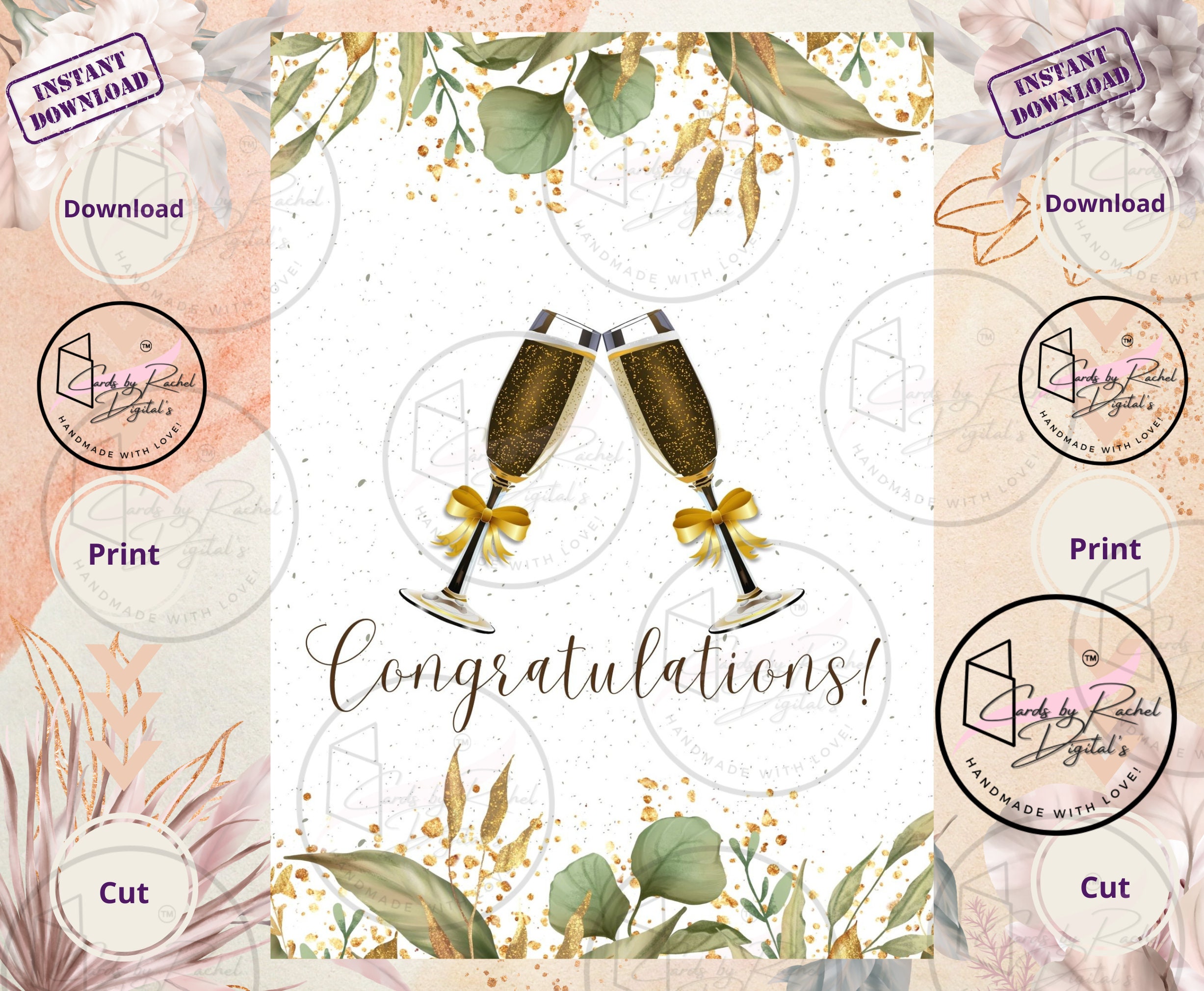 Printable Congratulation Greeting Card Digital Download - Etsy