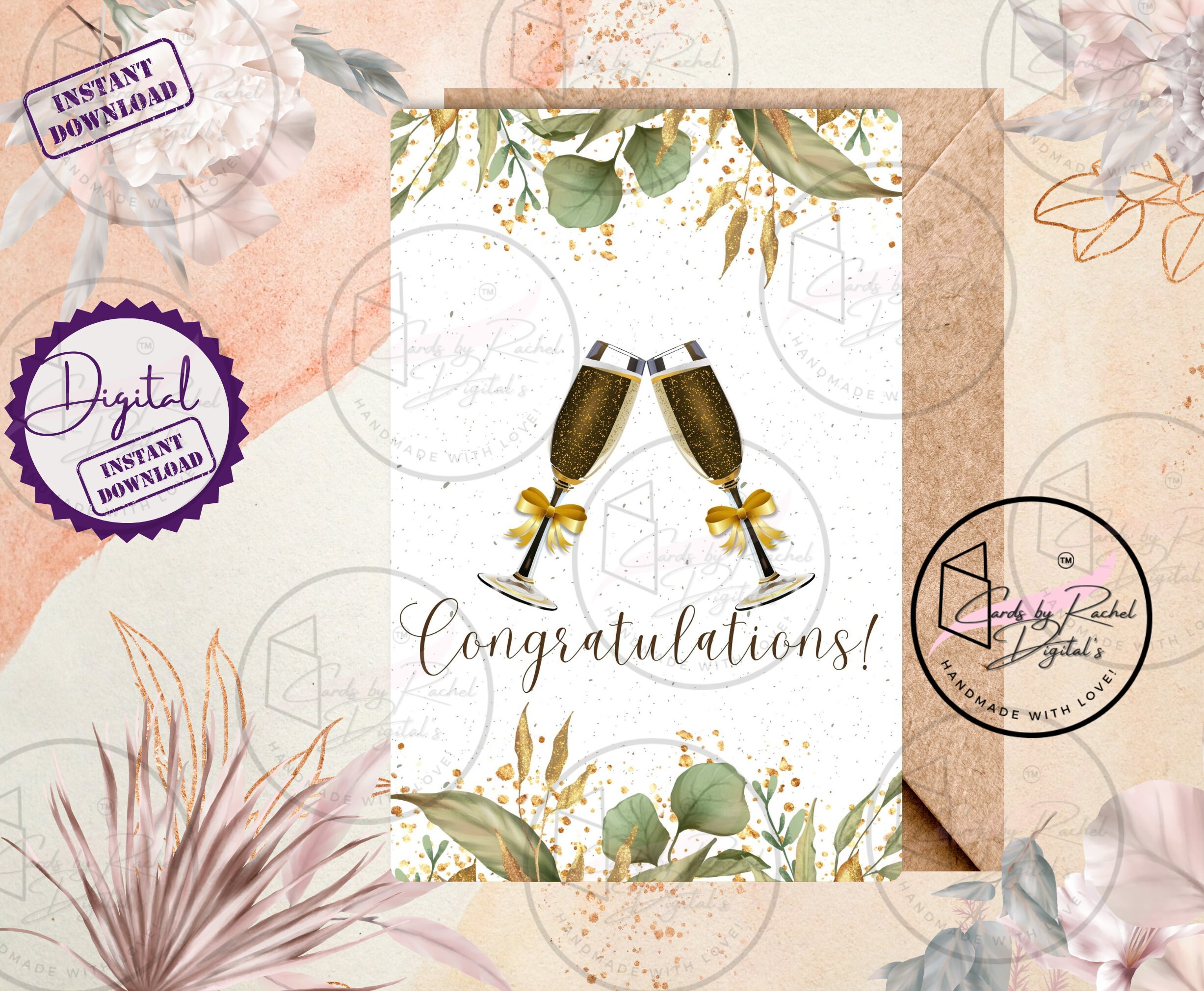 Printable Congratulation Greeting Card Digital Download - Etsy