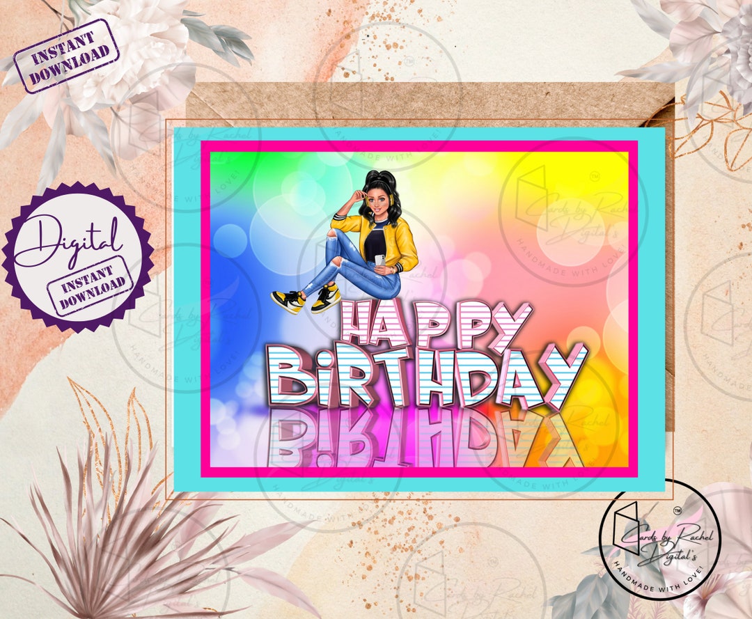 Printable Teen Happy Birthday Card, Teen Greeting Card, Instant ...