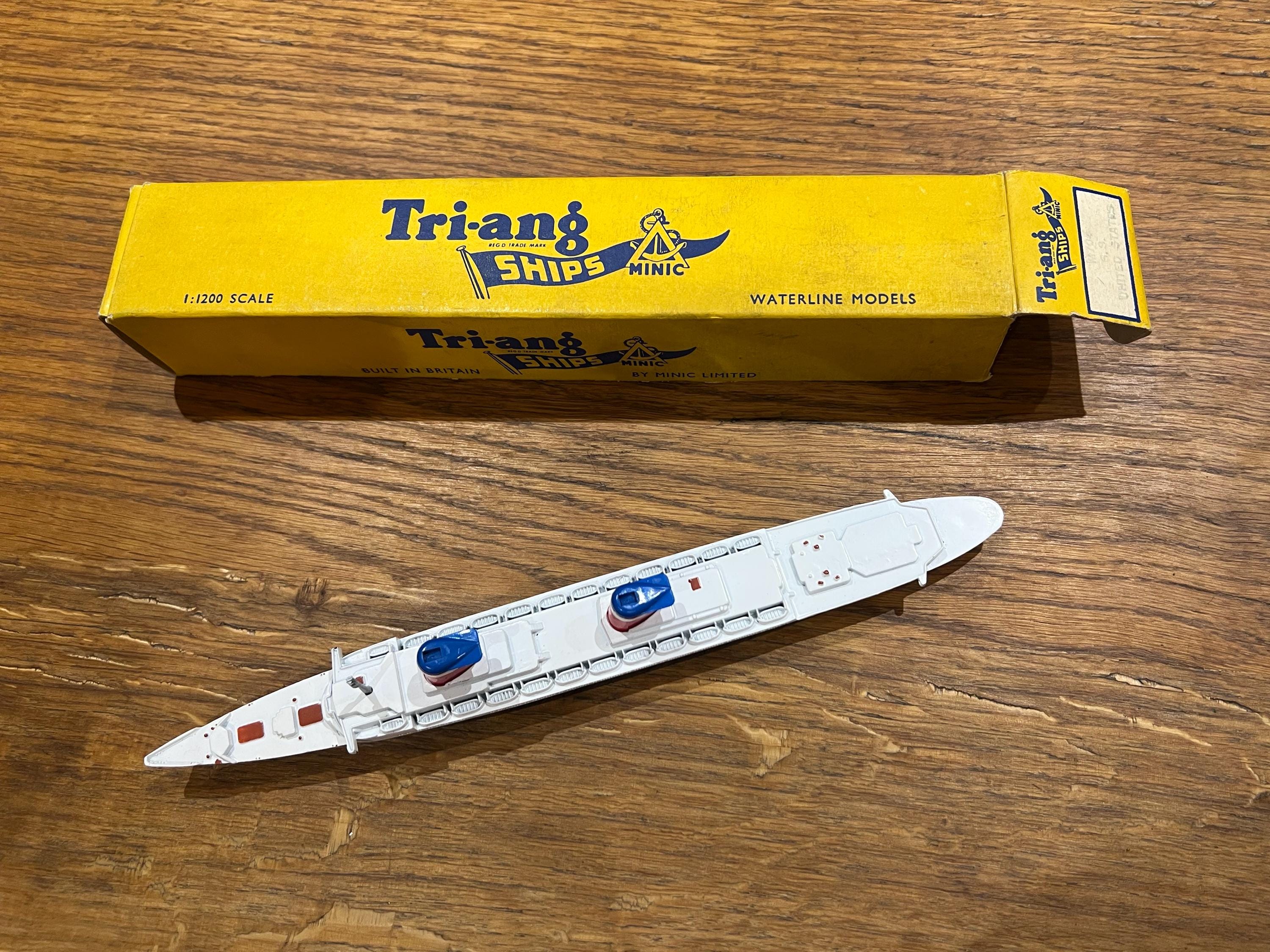 SS United States - 1/1250 1/1200 Cruise Ship Ocean Liner Model - Triang ...