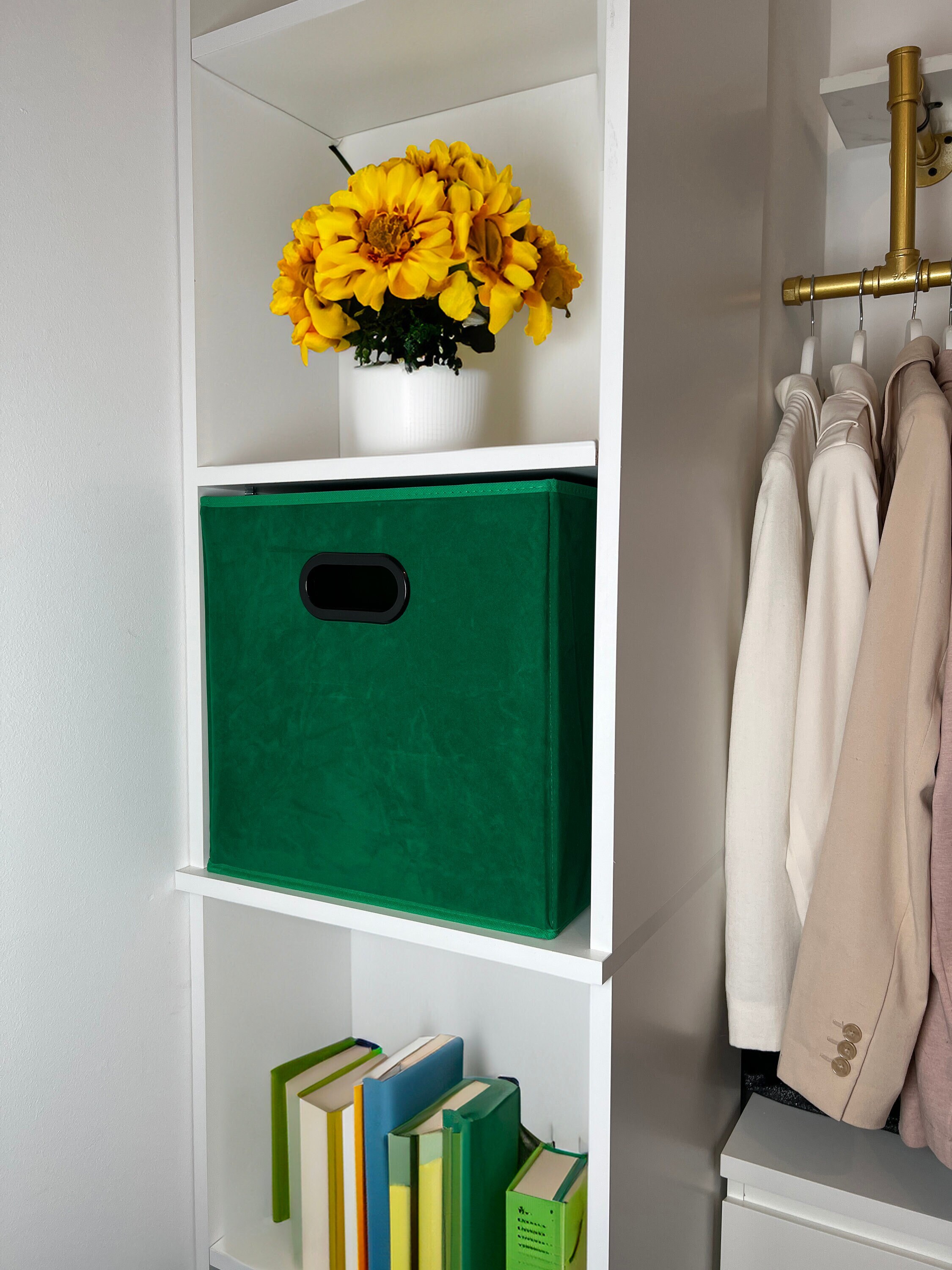 Green Velvet Storage Box, Kallax Shelf Insert (33x38x33cm) - Etsy