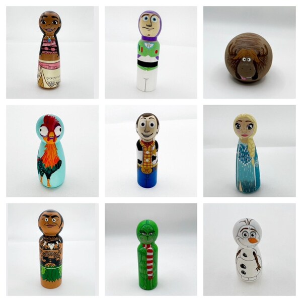 Character Peg Dolls - Etsy