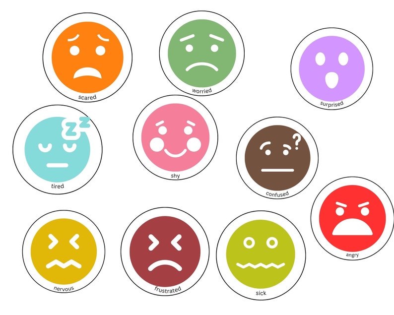 Emotion Faces, Printable Digital Download, Emotions Lacing Cards ...