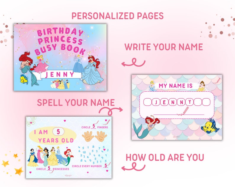 Princess Busy Book, Activity Printable Toddler, Birthday Busy Book ...