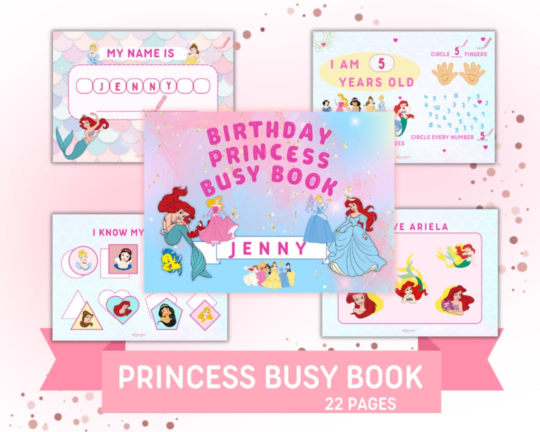 Princess Busy Book, Activity Printable Toddler, Birthday Busy Book ...