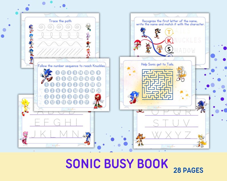 Sonic Busy Book - Interactive Activity Book for Kids Fun Learning ...