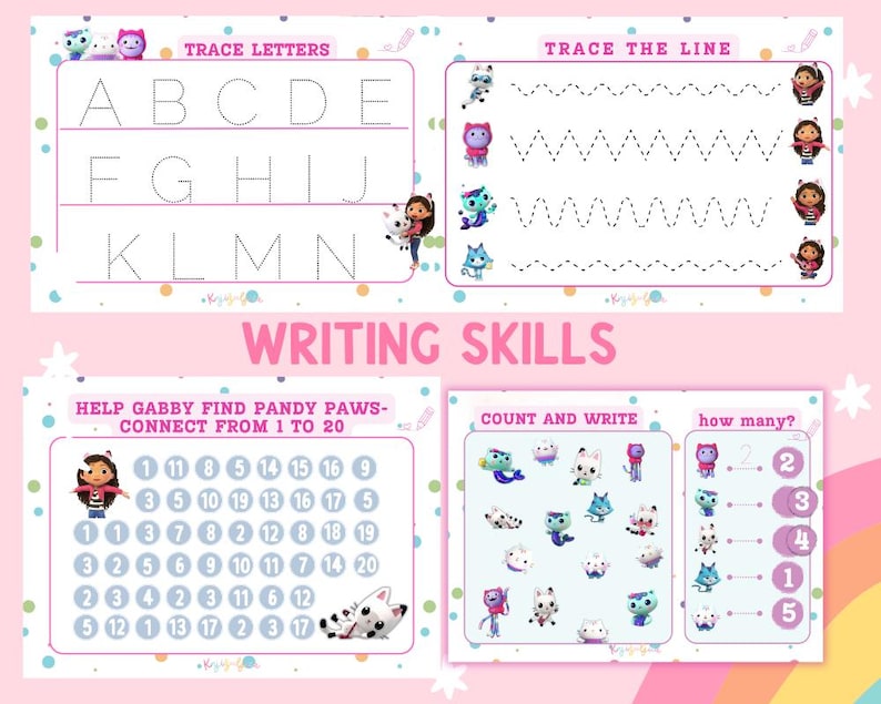 Gabby Dollhouse Busy Book Printable, Toddler Learning Binder ...