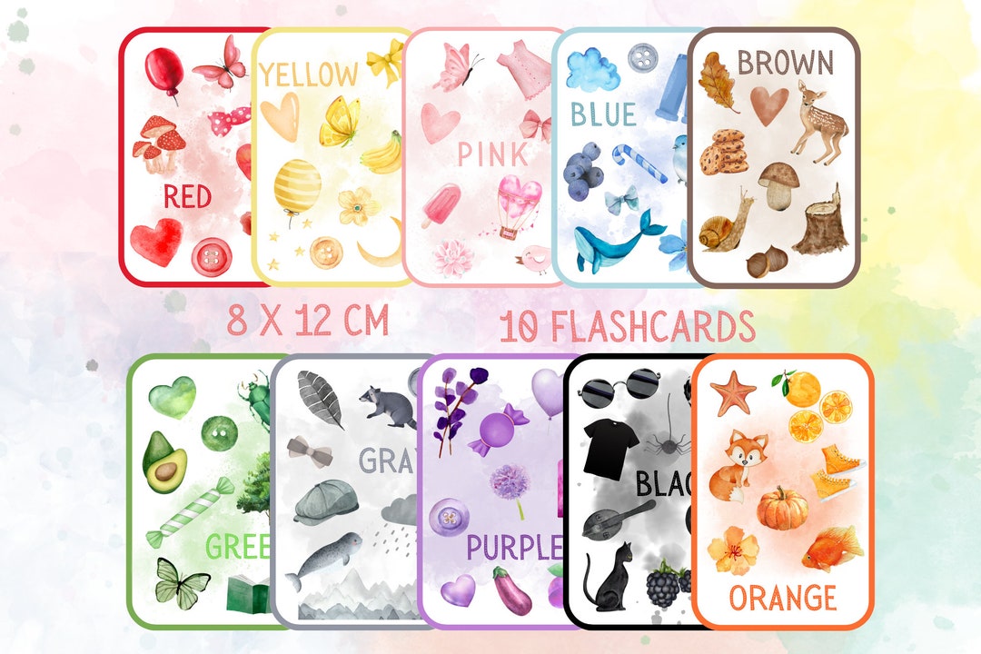 Color Flashcards. Basic Colors Homeschool Activity. Early Learning ...
