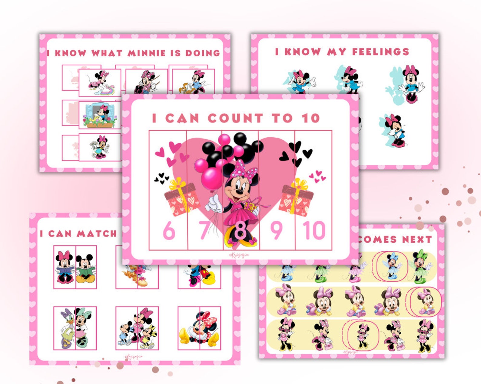 Personalized Minnie Mouse Busy Book: Toddler Learning Binder (PDF Pages ...