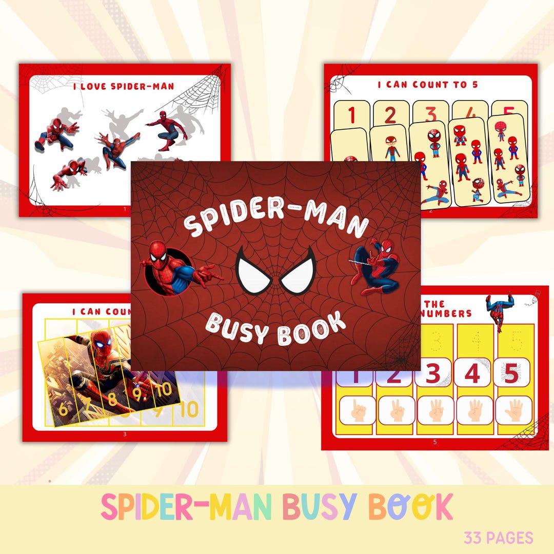 Spider-man Busy Book: Interactive Superhero Learning (printable PDF) - Etsy