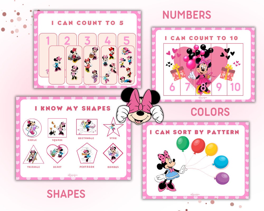 Personalized Minnie Mouse Busy Book: Toddler Learning Binder (PDF Pages ...
