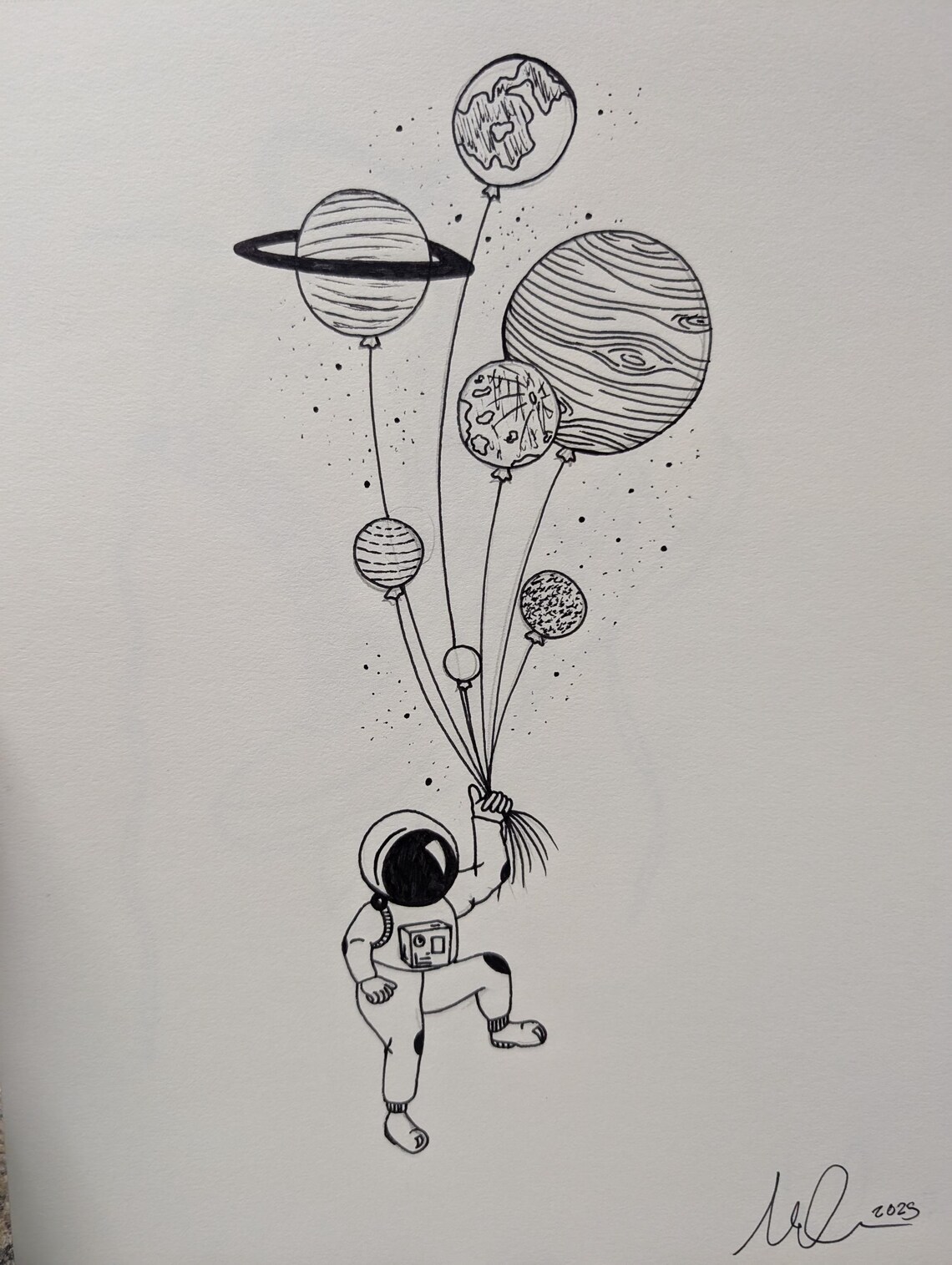 Linework Sketch "in Space" - Etsy