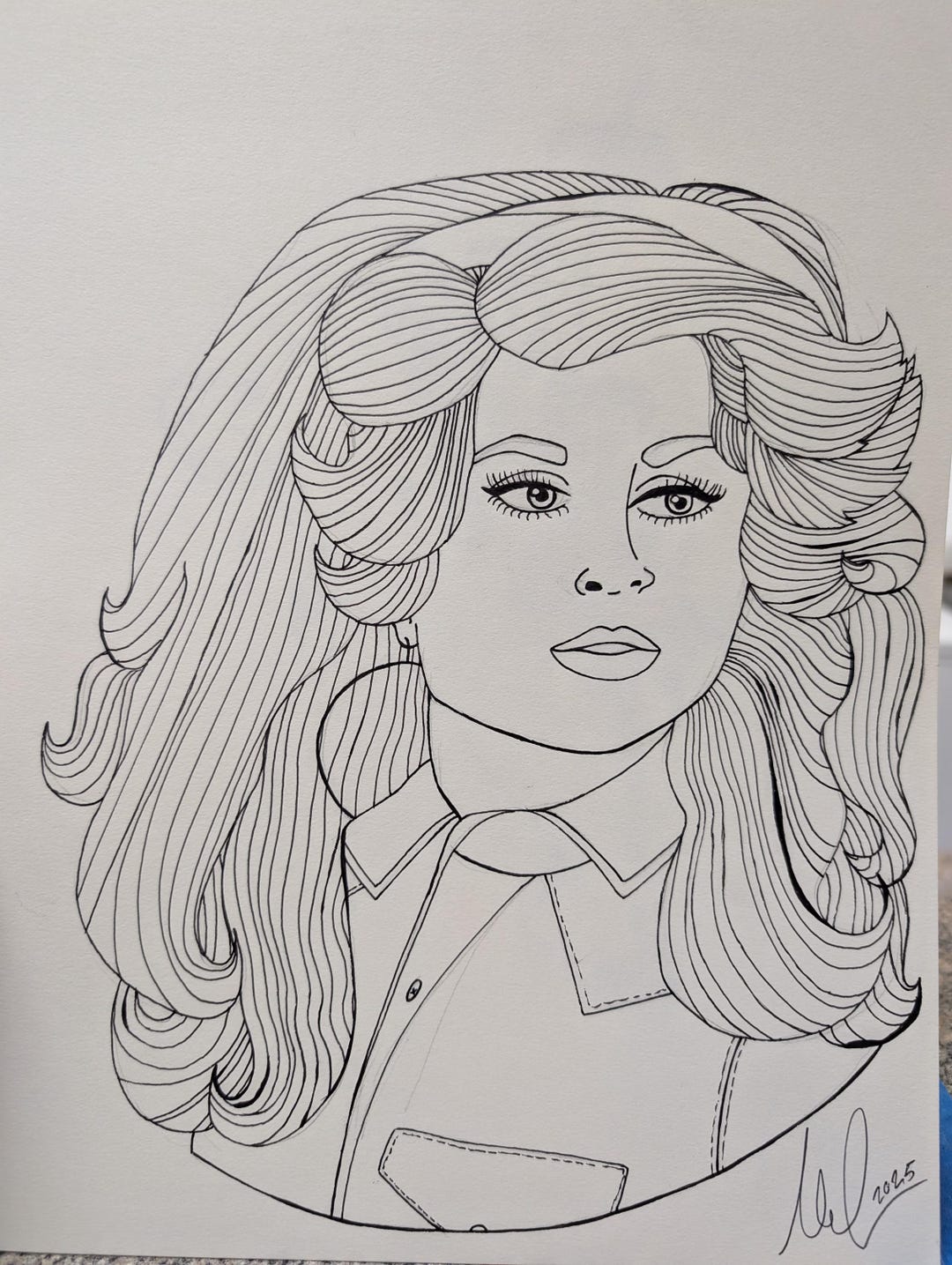 Linework Sketch "dolly" - Etsy