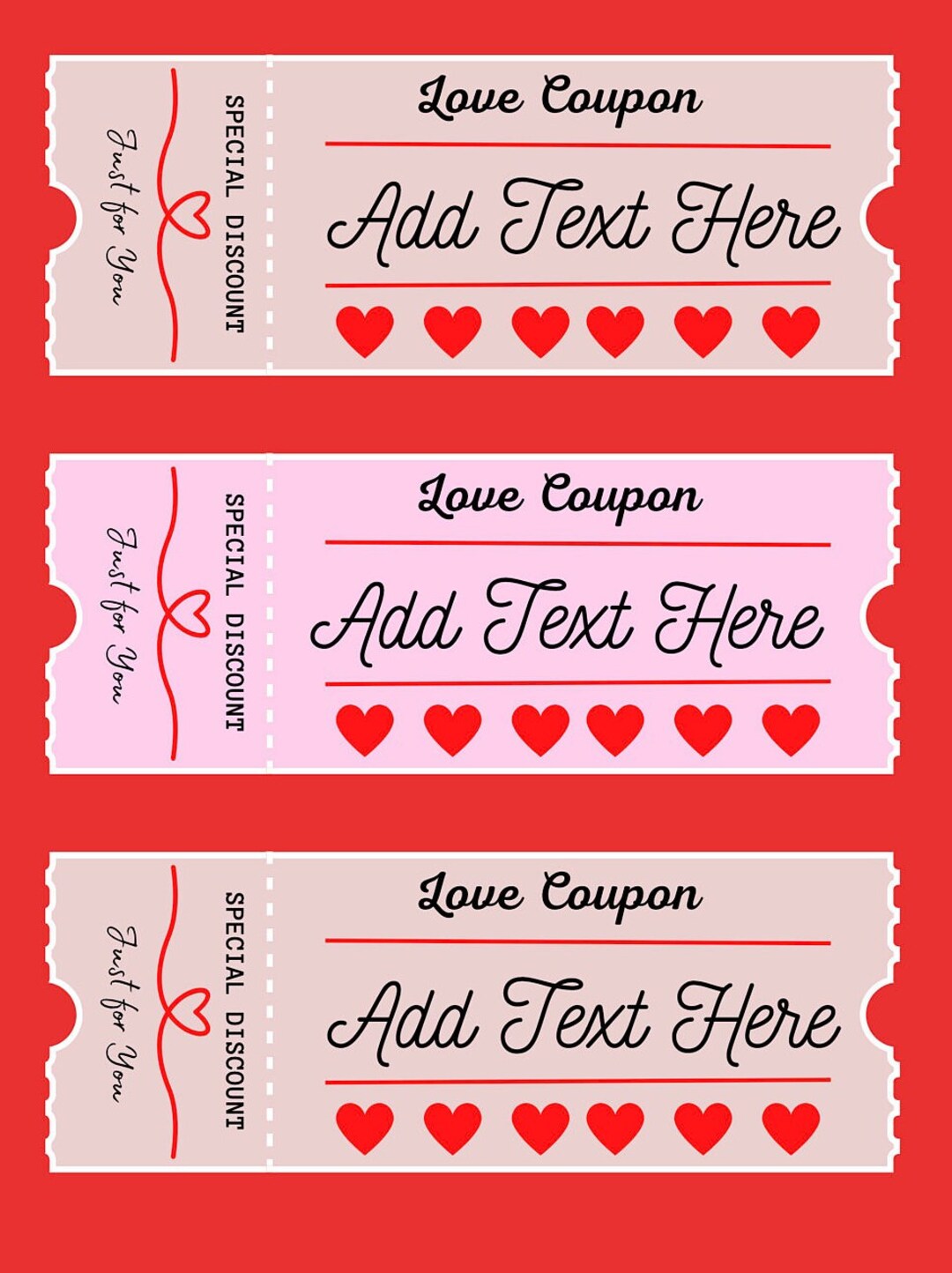 Customizable Love Coupons, Valentine's Day Gift - Etsy