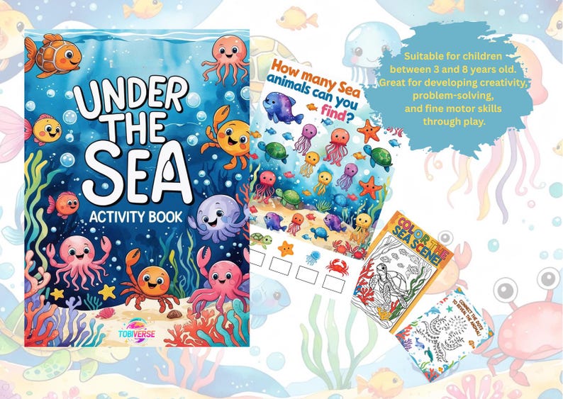 Under the Sea Activity Book | Printable Kids Puzzle & Coloring PDF ...