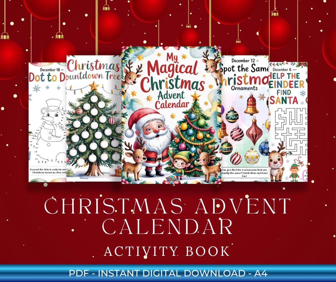 Christmas Advent Calendar for Kids | Printable Activity Book (digital ...