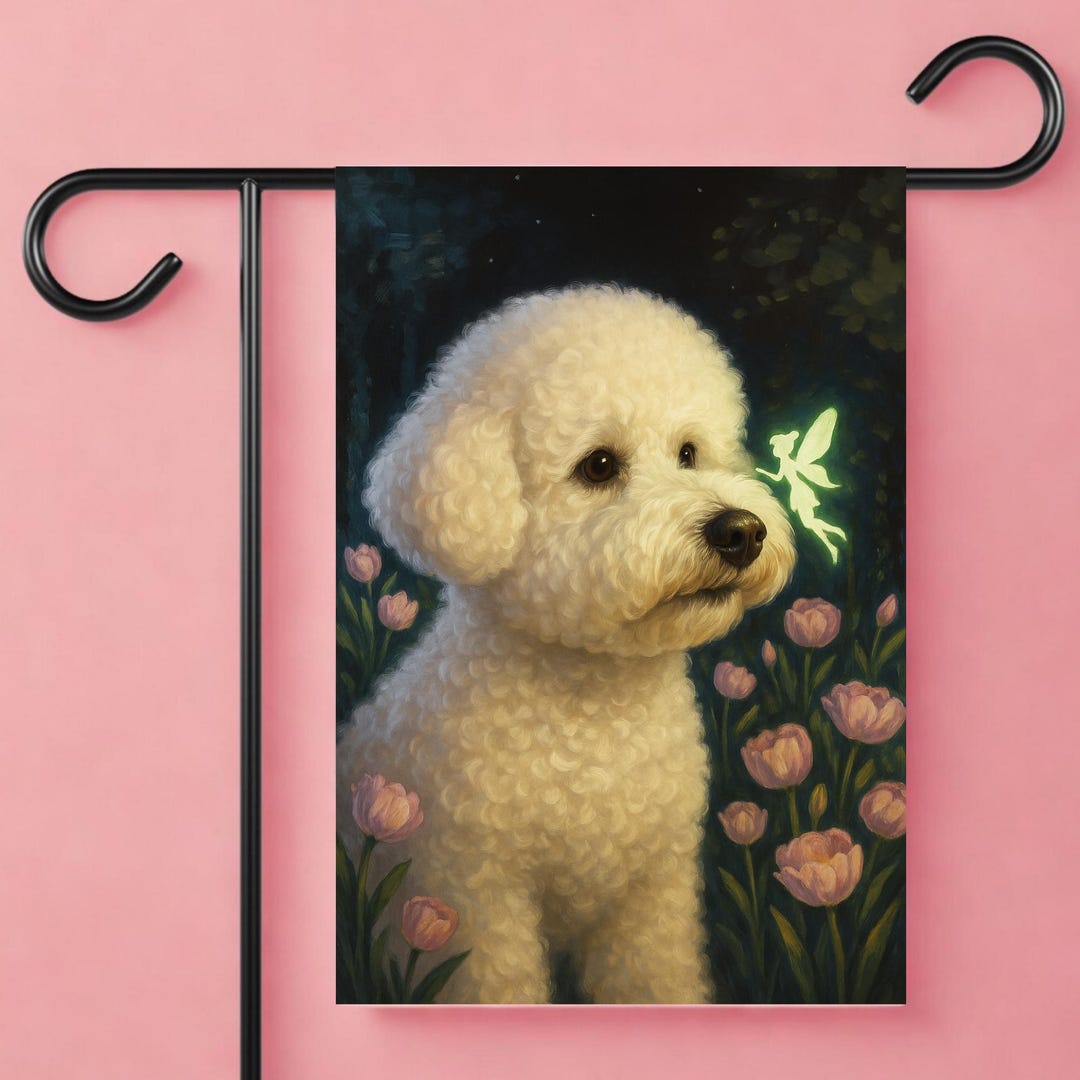 Fairy Garden Banner, Bichon Frise Flag, Tinkerbell Housewarming Yard ...
