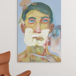 Humorous Painting, Realistic Portrayals Wall Art, Little Shaver by ...