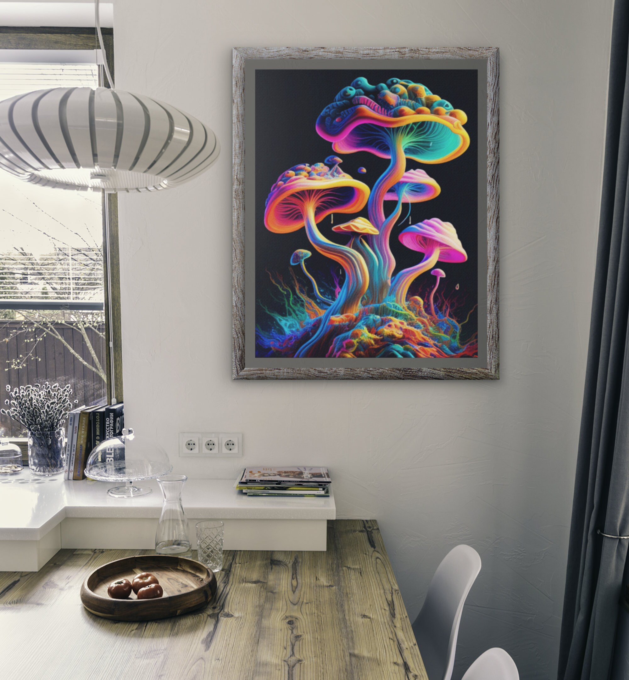 Trippy Rainbow Mushroom Psychedelic Canvas Art Mushroom - Etsy
