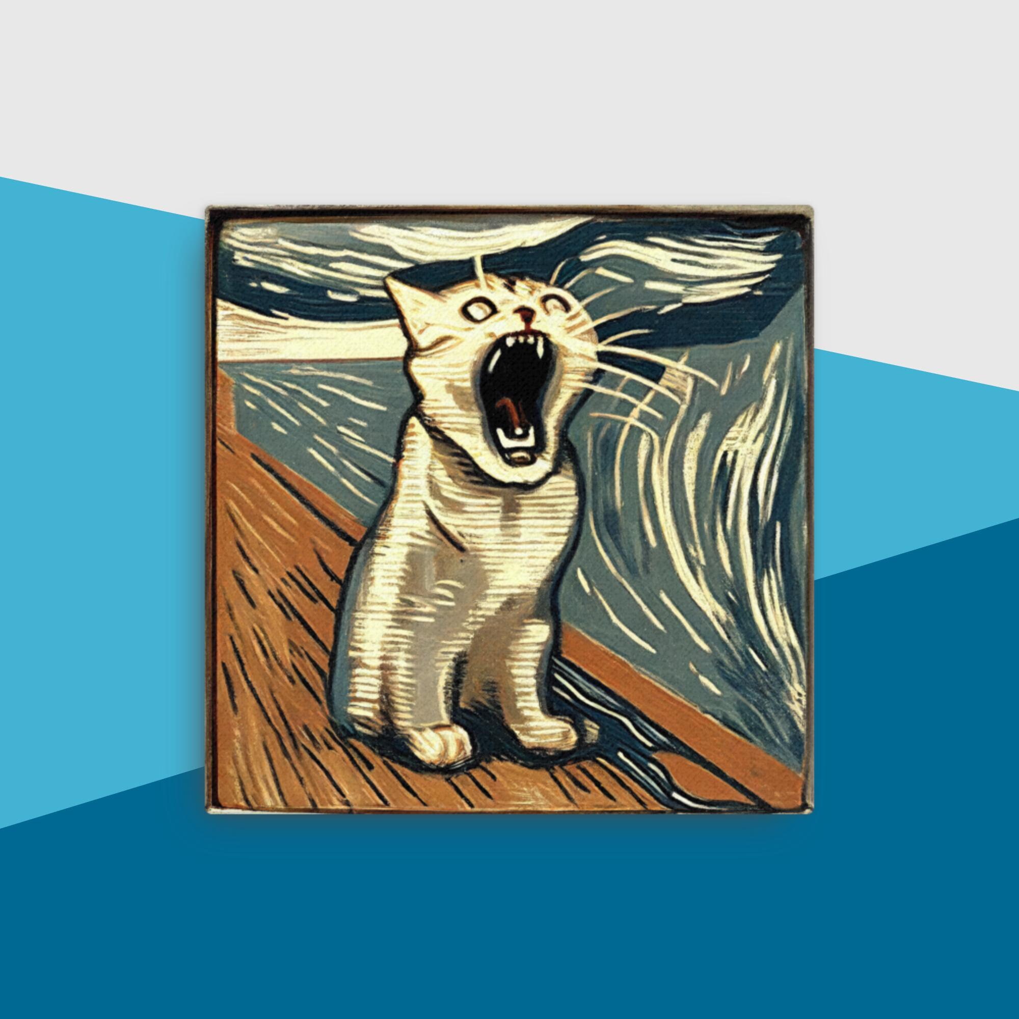 Cat Portrait the Scream by Edvard Munch Style, Pet Portraits for Pet ...