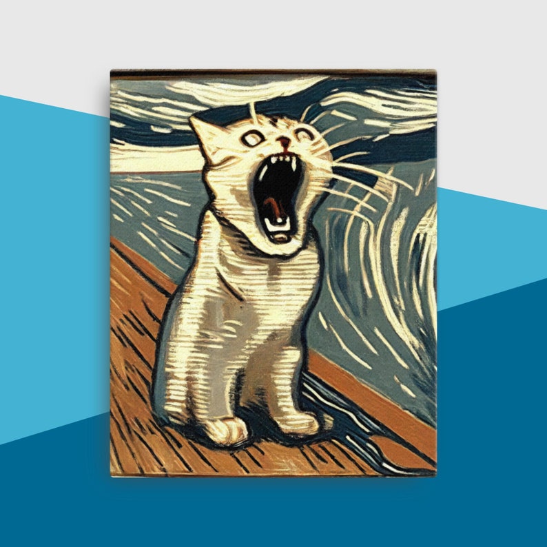 Cat Portrait the Scream by Edvard Munch Style, Pet Portraits for Pet ...