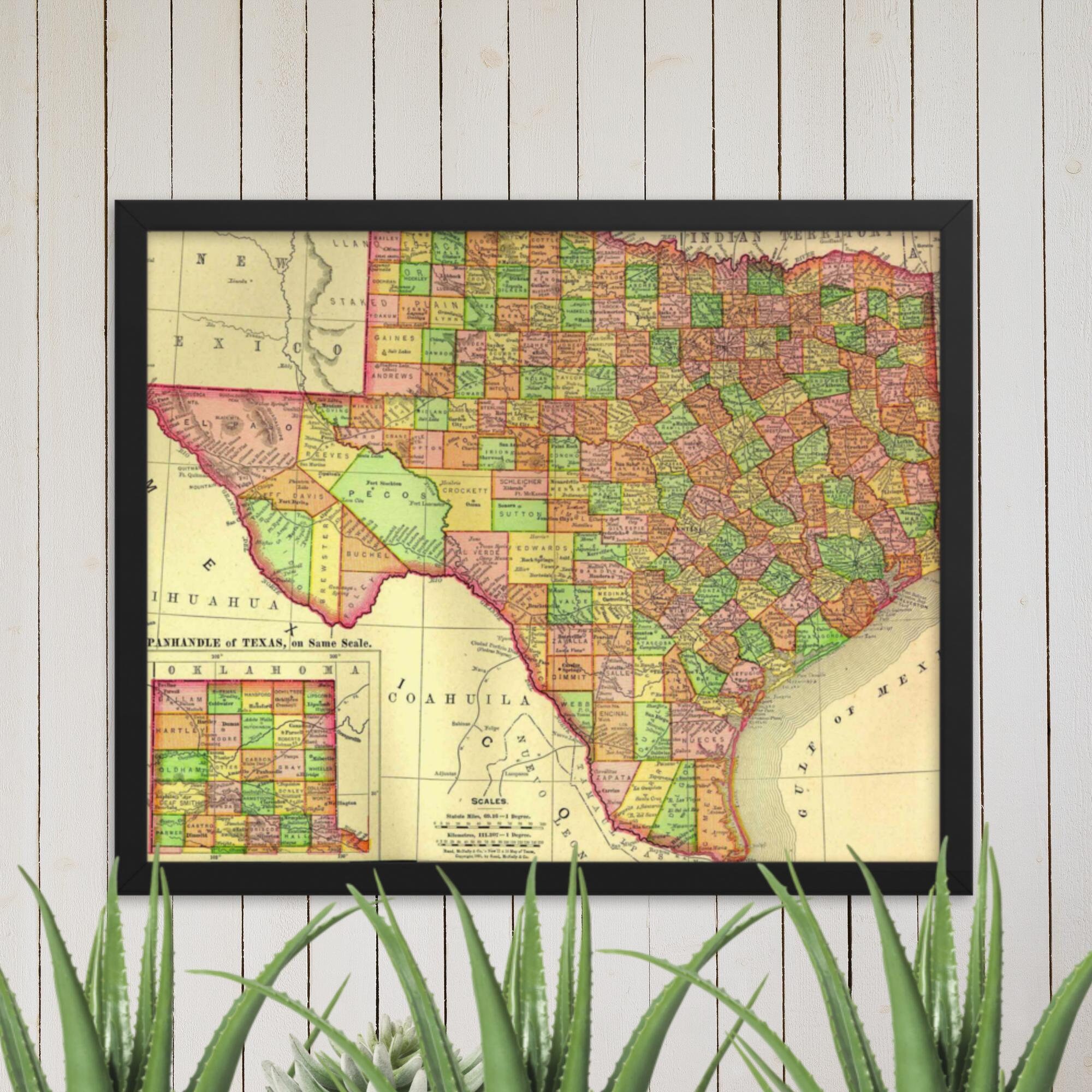Texas Map, Map of Texas, Texan's Map, City Maps, Maps Wall Art, City ...