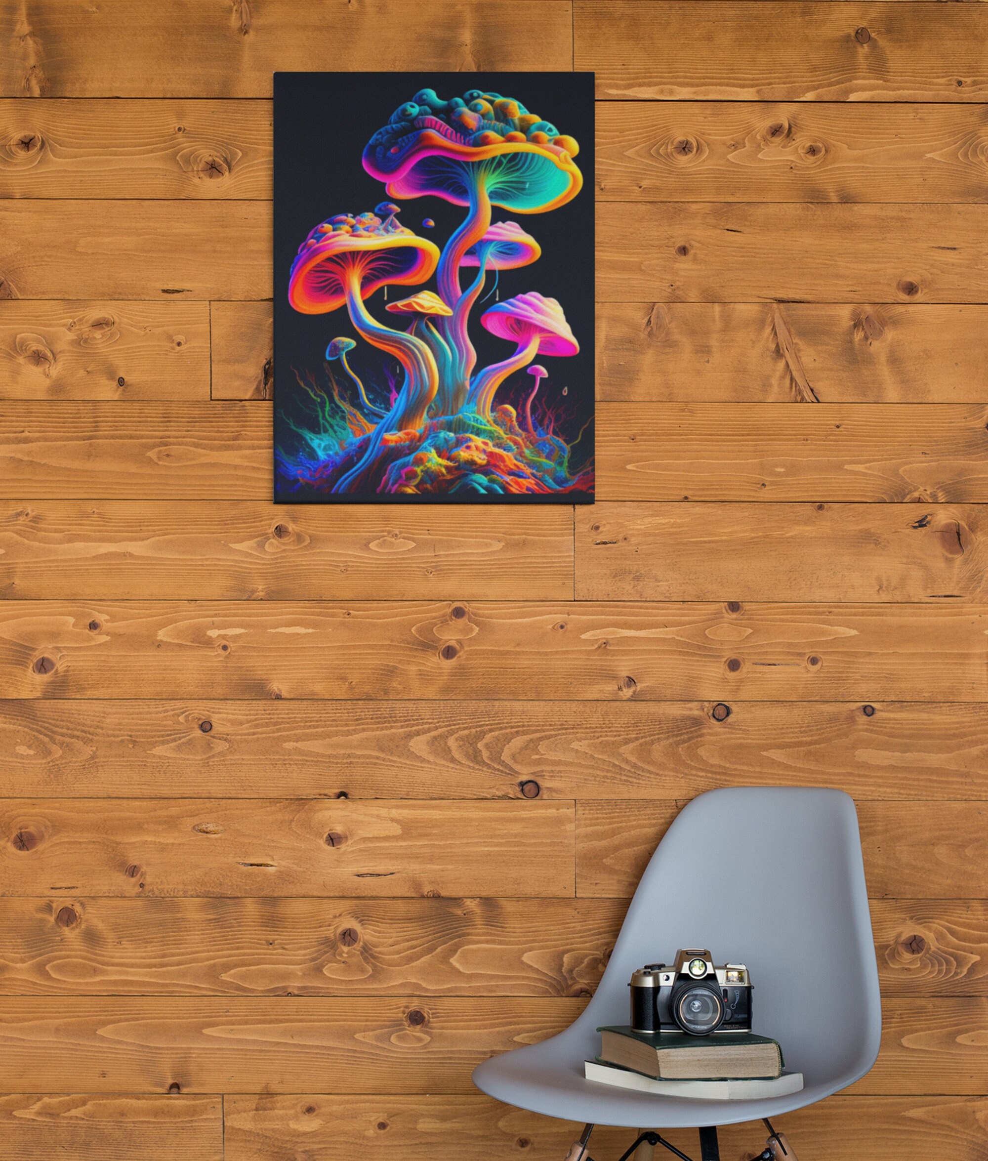 Trippy Rainbow Mushroom Psychedelic Canvas Art Mushroom - Etsy