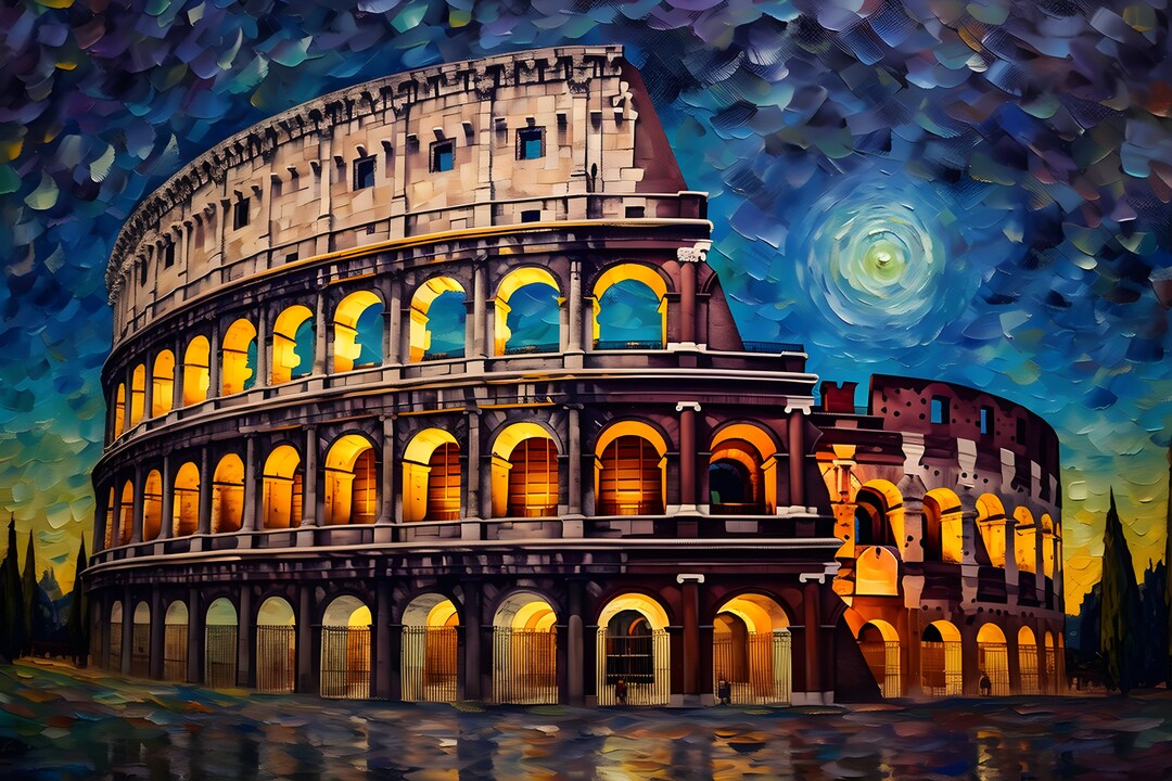 Colosseum, the Starry Night Colosseum, Starry Night Style, Van Gogh ...
