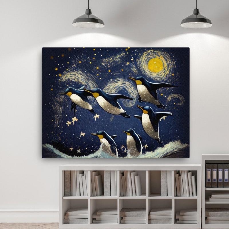 Penguin Art - Etsy