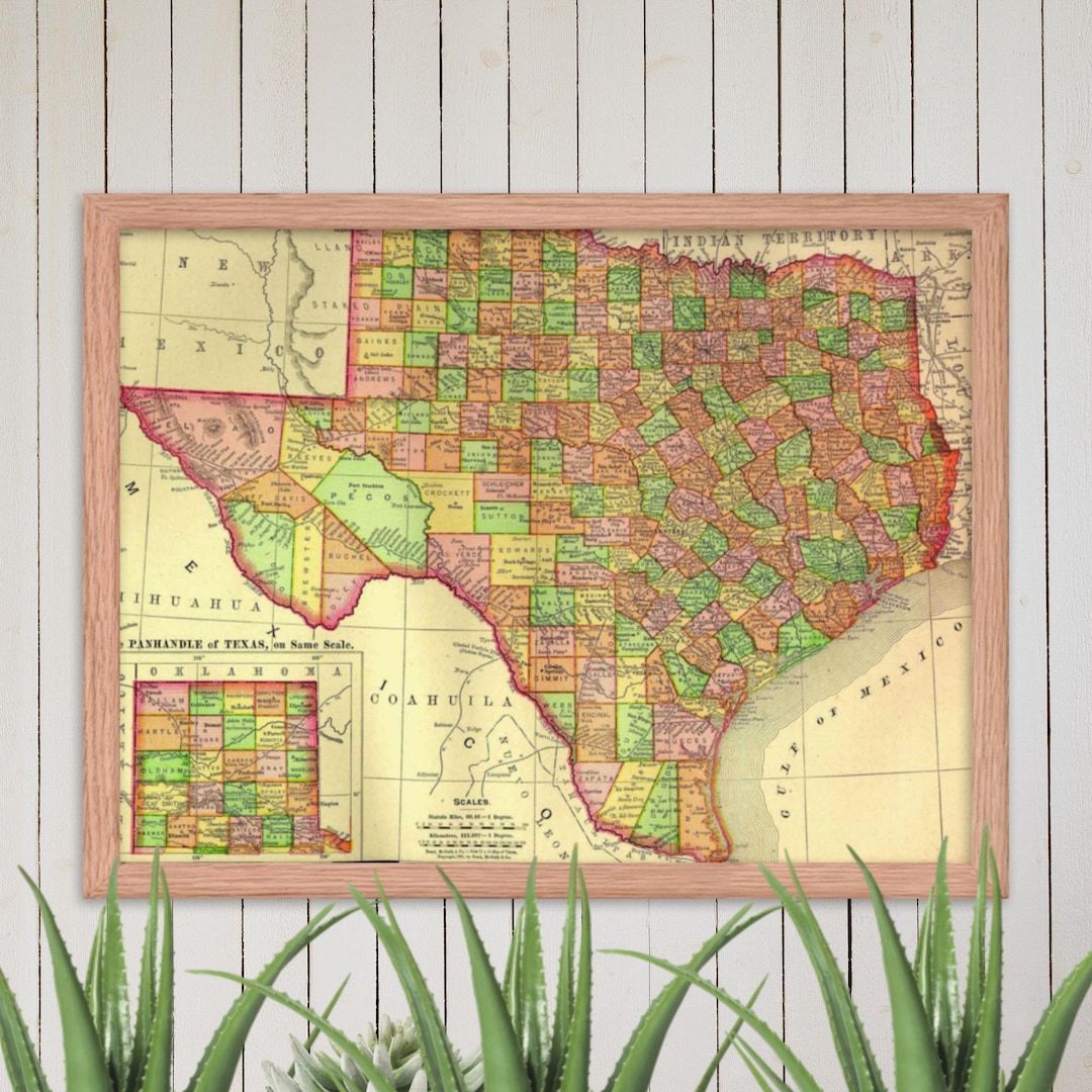 Texas Map, Map of Texas, Texan's Map, City Maps, Maps Wall Art, City ...