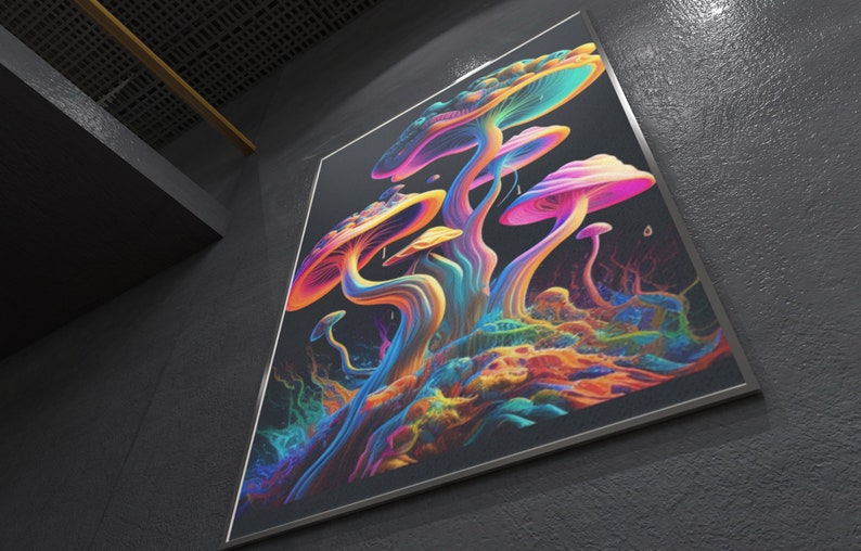 Trippy Rainbow Mushroom Psychedelic Canvas Art Mushroom - Etsy