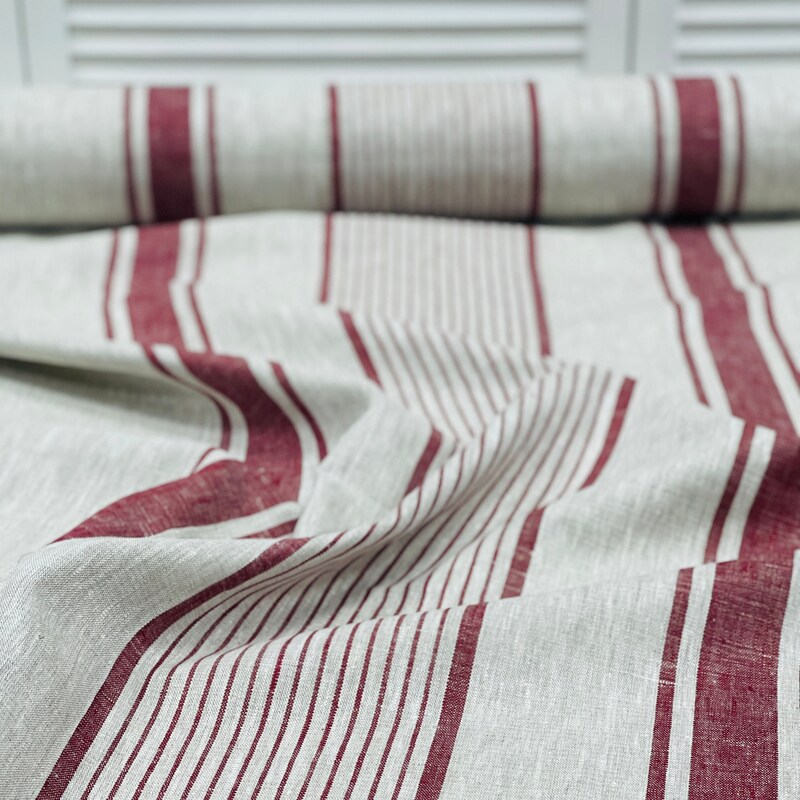 Red Striped Fabric - Etsy
