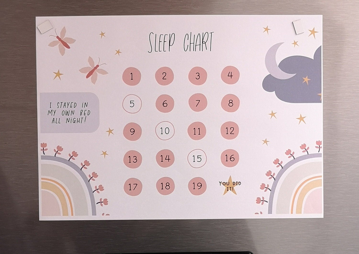 Sleep Chart for Toddlers Reward Chart for Independent Sleep - Etsy Canada