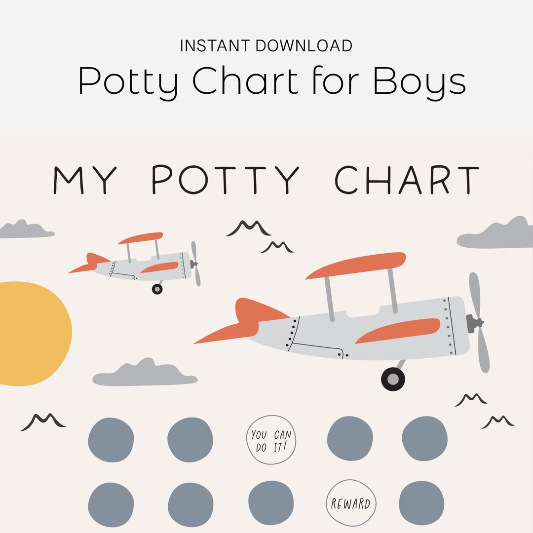 Potty Chart Boys, Toilet Training Aid for Toddlers, Sticker Chart for ...