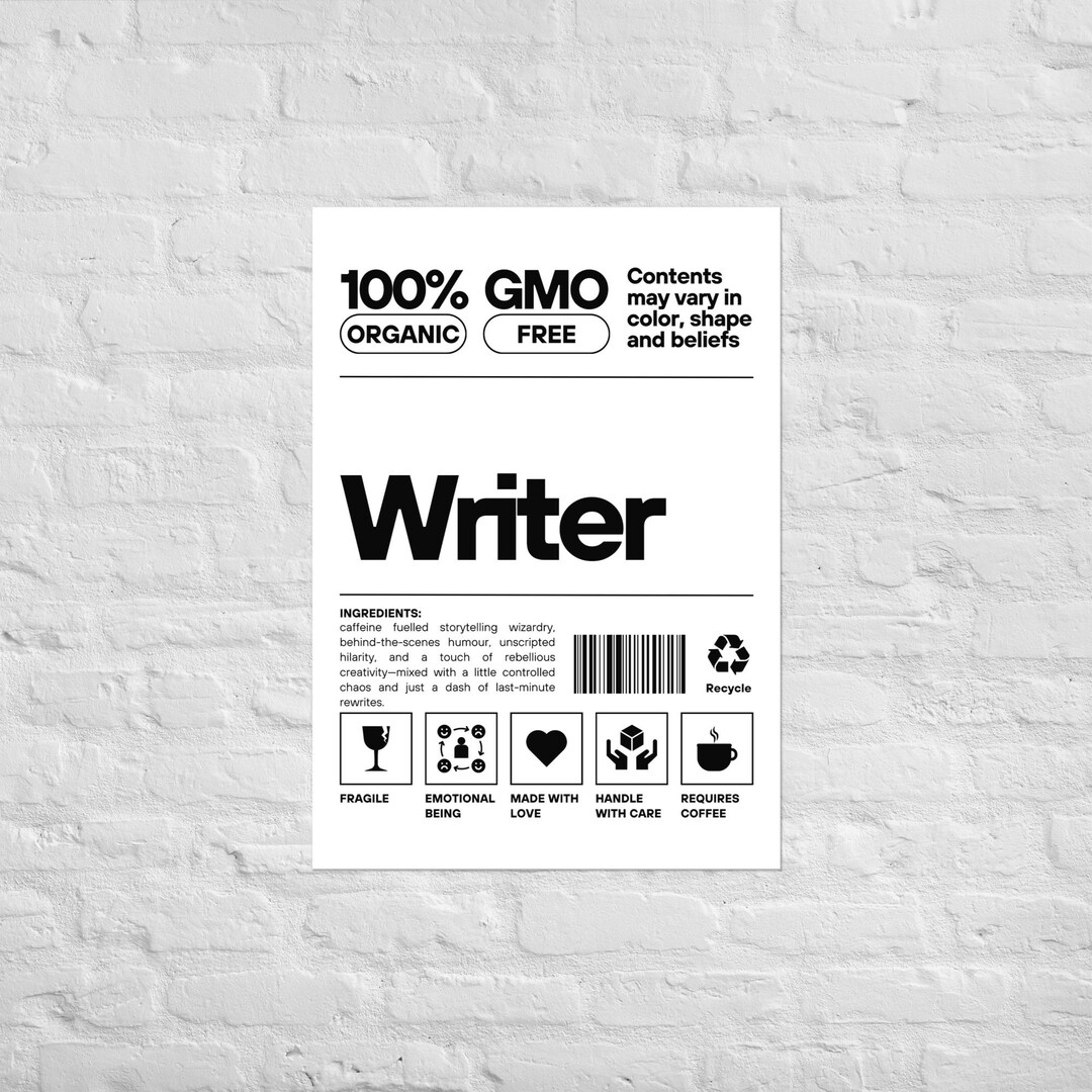 Writer & Screenwriter Humour Poster – A Must-have for Every Creative ...