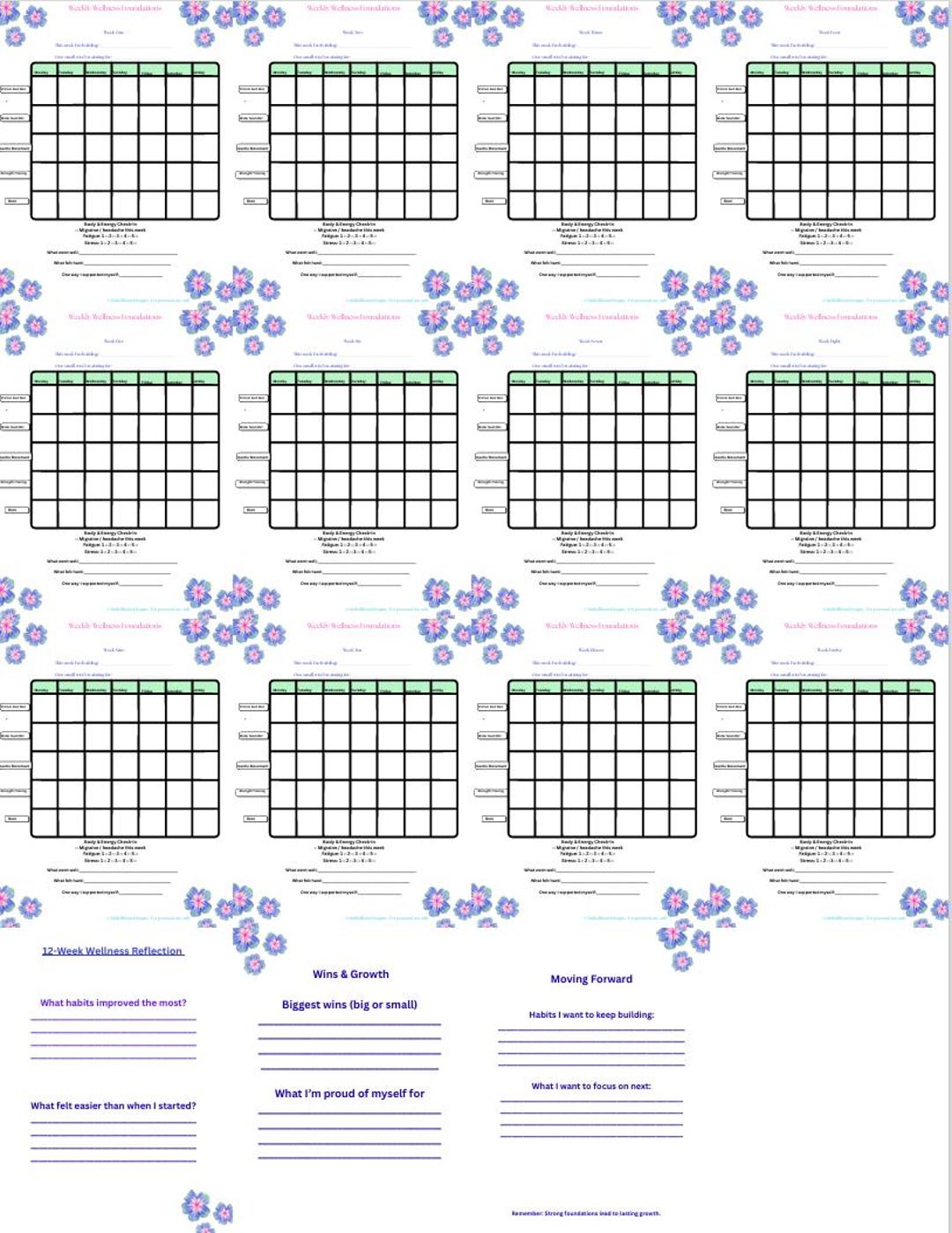 12 Week Wellness Habit Tracker Printable | Built2bloom Designs ...