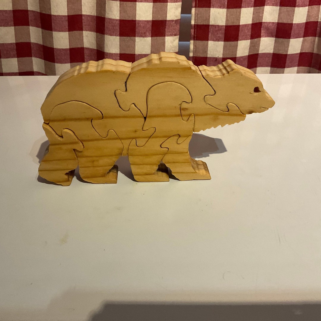 Wooden Bear Puzzle Freestanding Handmade - Etsy