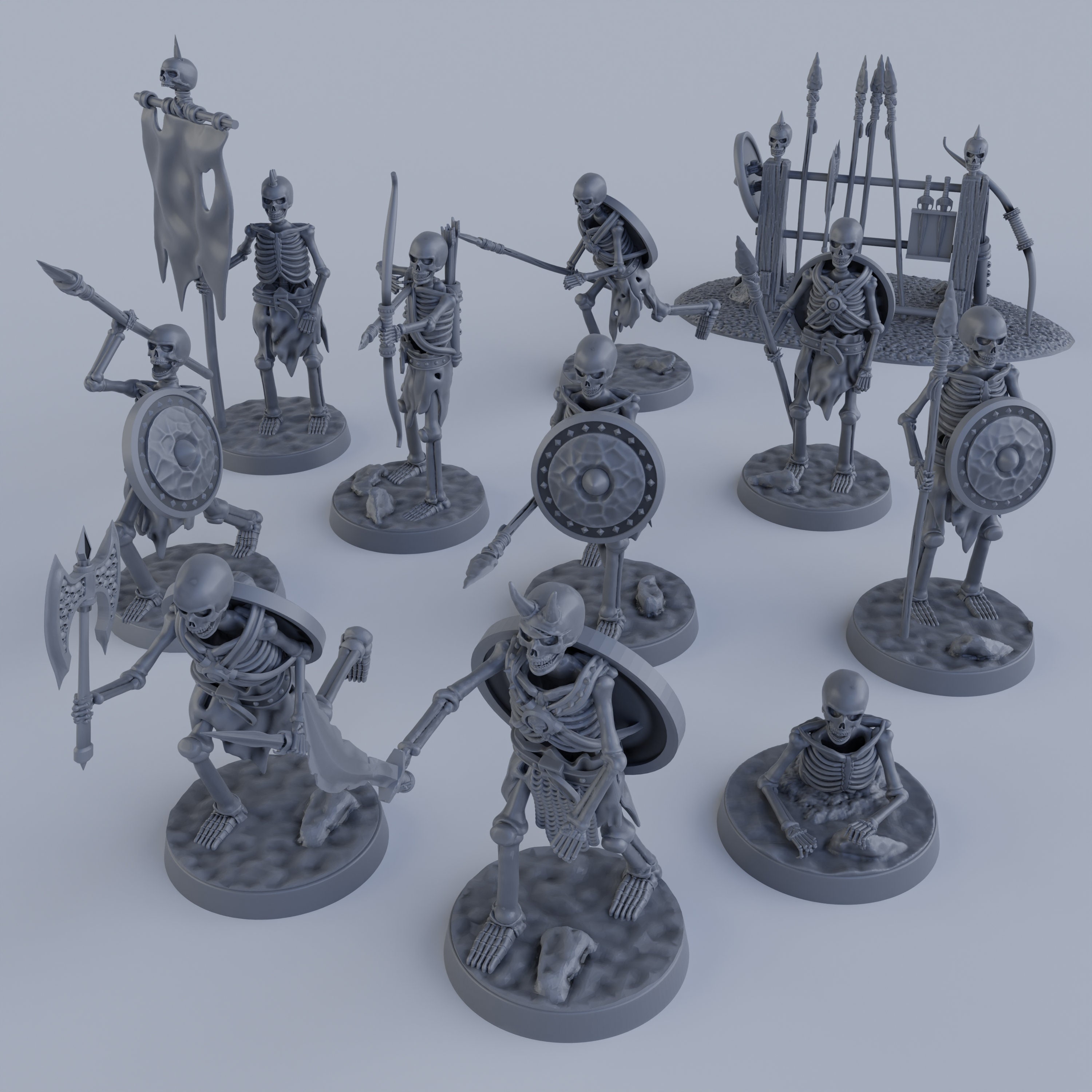Undead Skeleton Army Miniatures 3d Printing File - Etsy