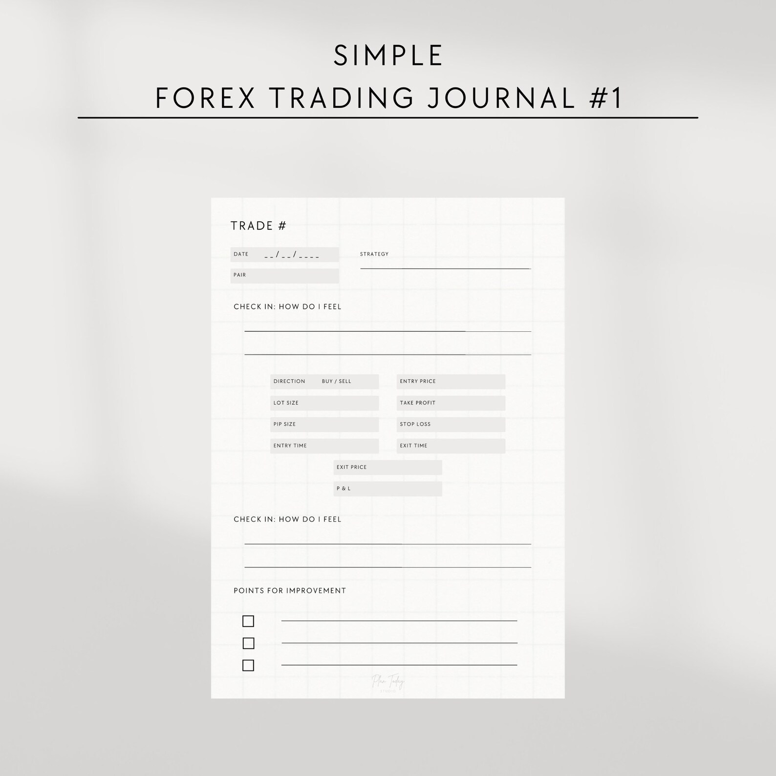 Simple Forex Trading Journal - Etsy